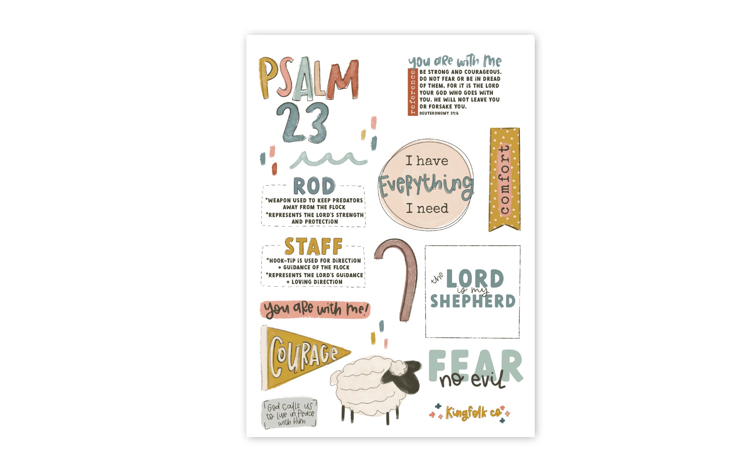 Psalm 23 Sticker Sheet – Kingfolk Co Wholesale