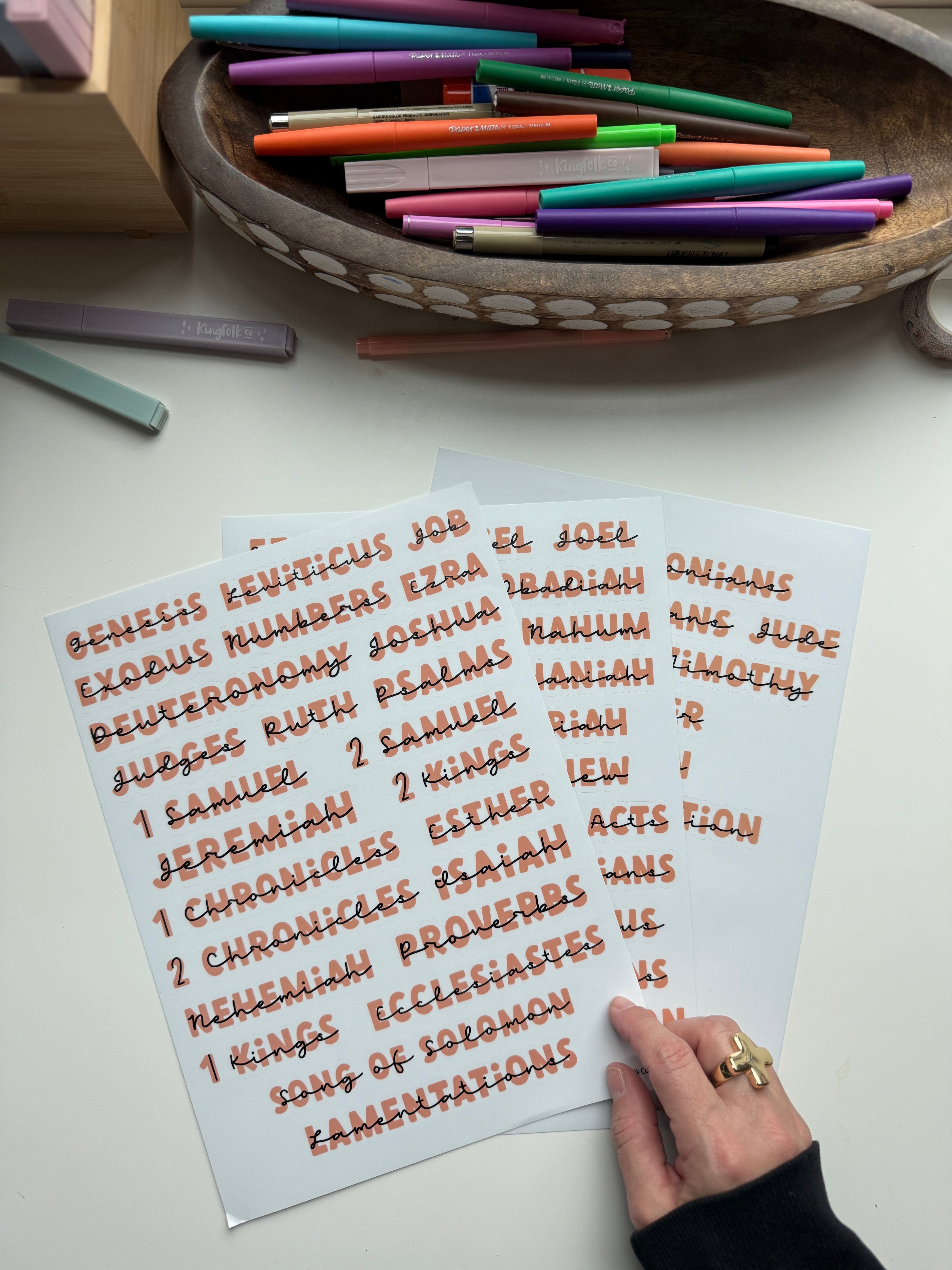 Books of the Bible Header Labels - CORAL EDITION – Kingfolk Co Wholesale