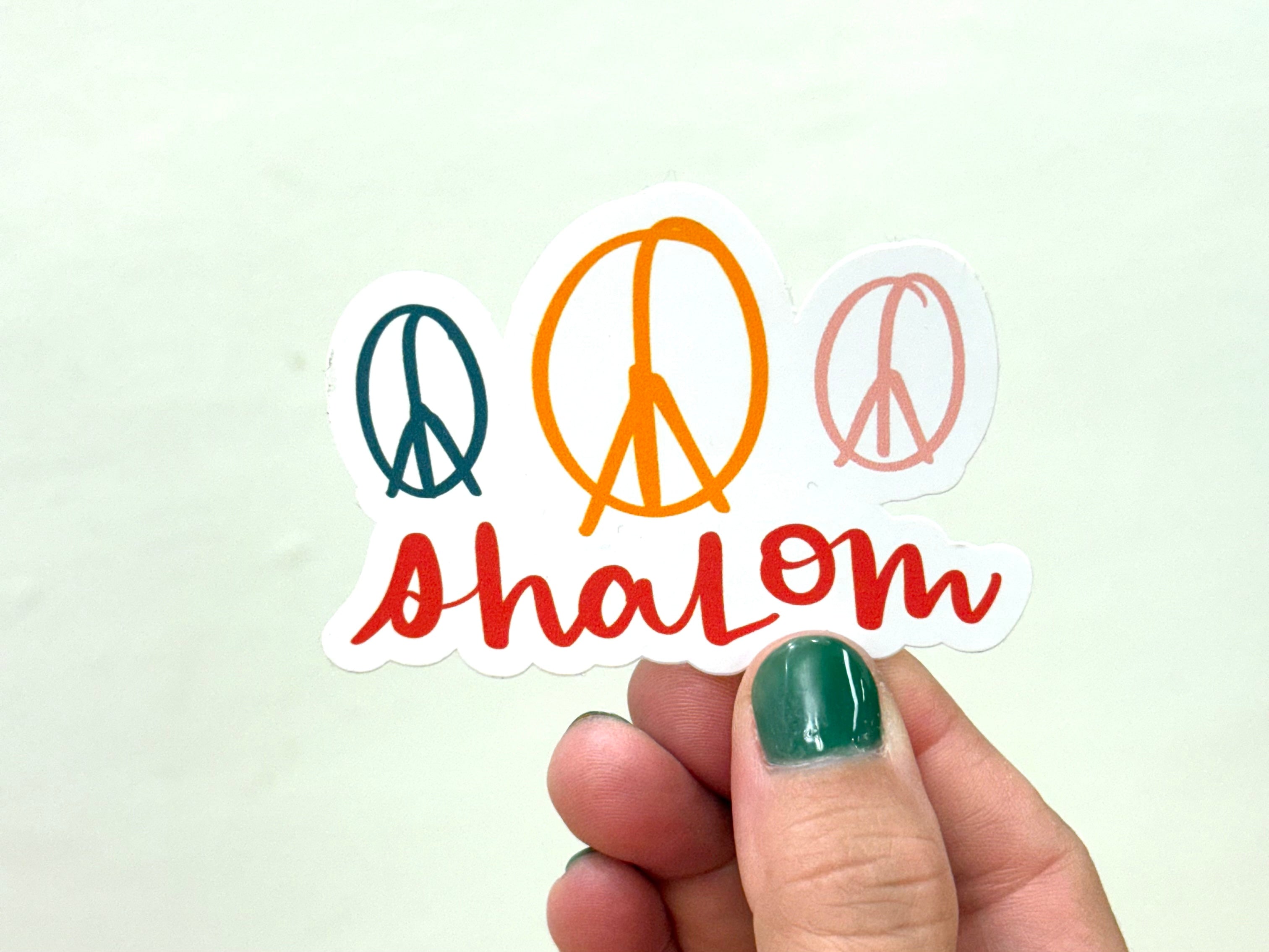 Shalom 3 Peace signs - Vinyl Sticker – Kingfolk Co Wholesale