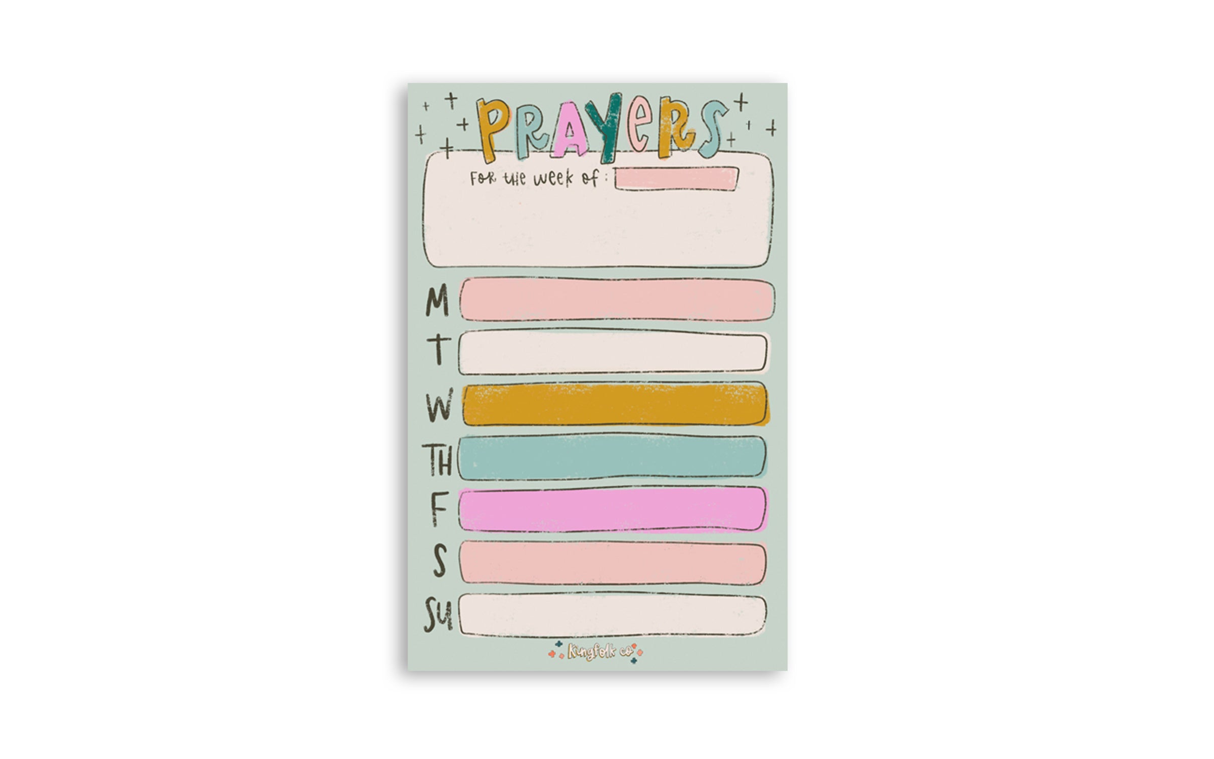 Weekly Prayers Large Notepad – Kingfolk Co Wholesale