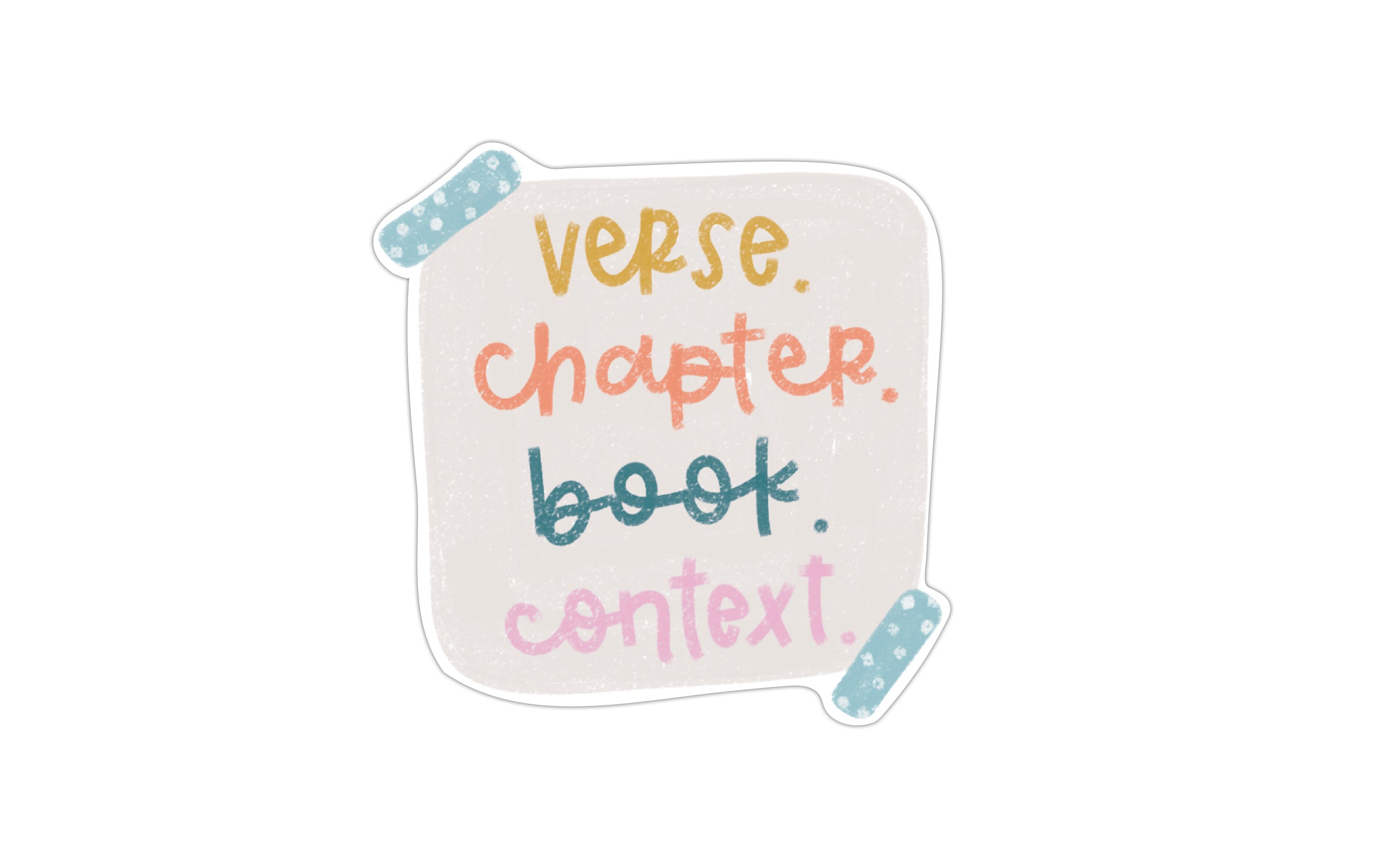Verse. Chapter. Book. Context. Vinyl Sticker – Kingfolk Co Wholesale