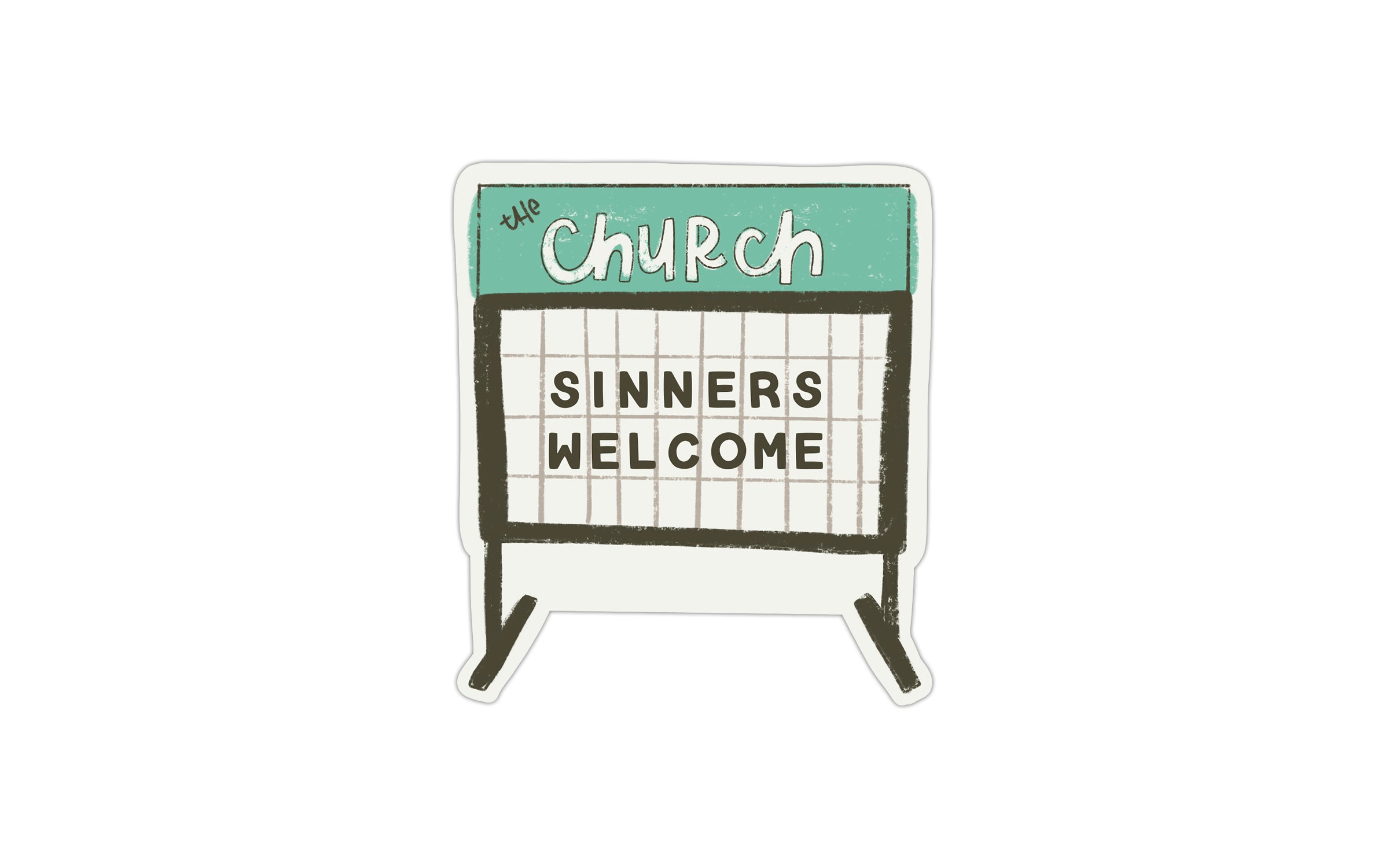 Church Sign Sinners Welcome Vinyl Sticker – Kingfolk Co Wholesale